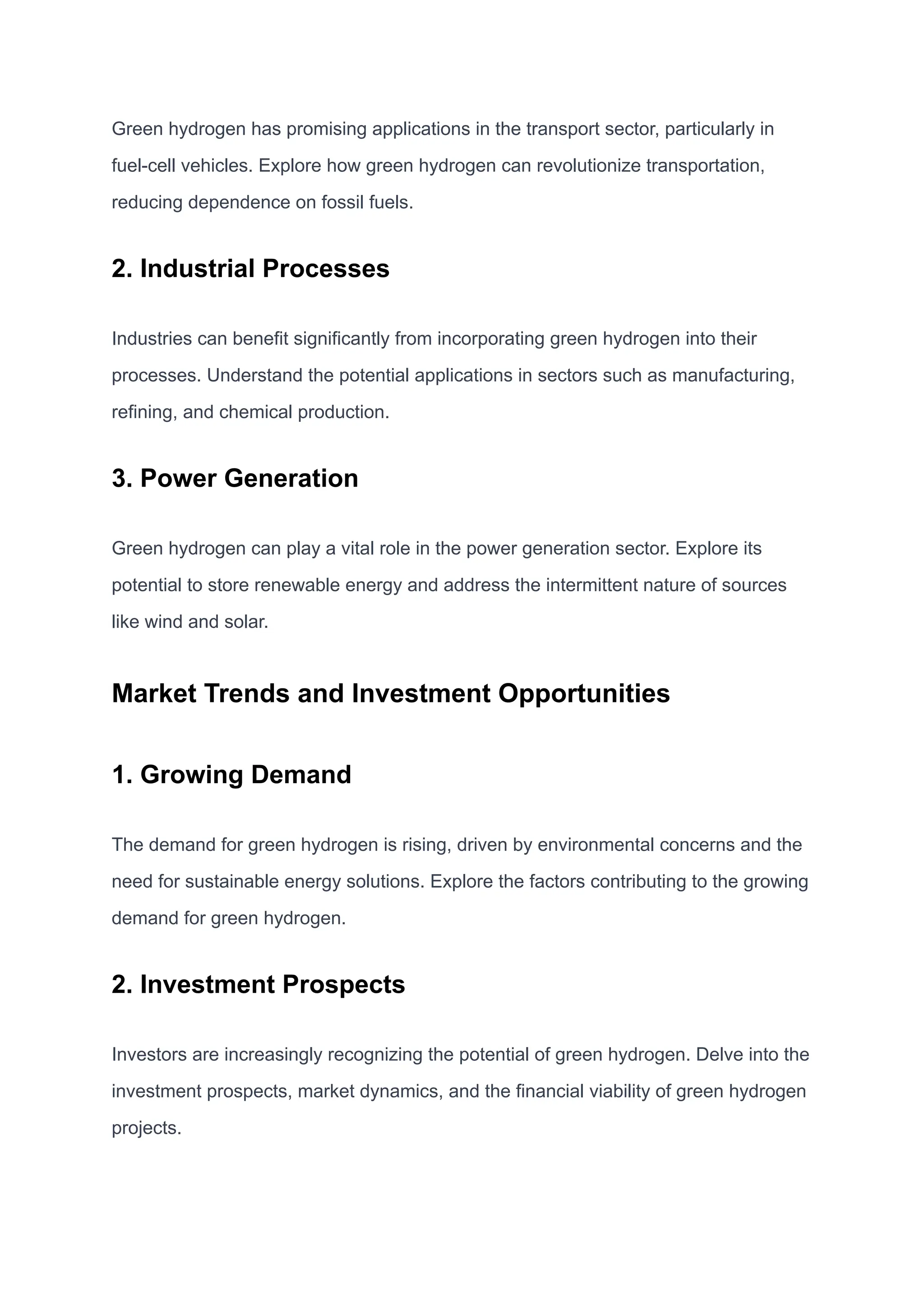 Green Hydrogen Production Powering a Sustainable Future | PDF