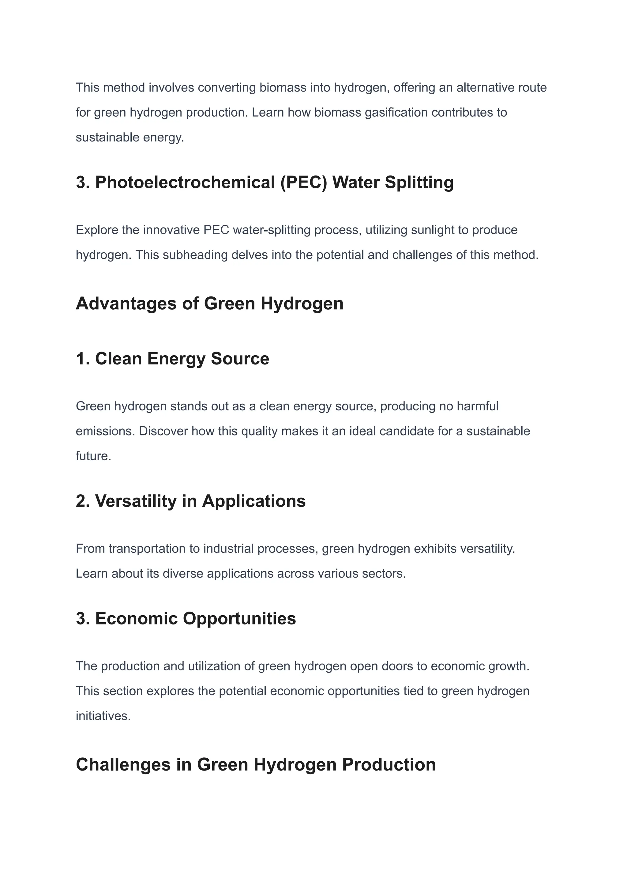 Green Hydrogen Production Powering a Sustainable Future | PDF