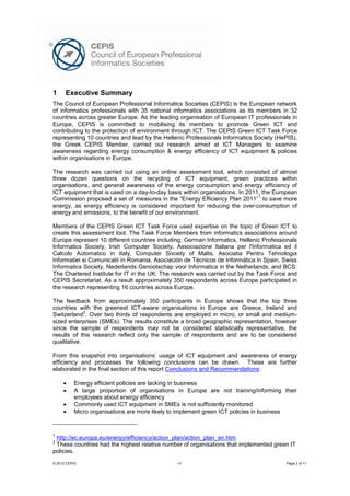 Green ict survey_report | PDF | Power and Energy Industry | Industries