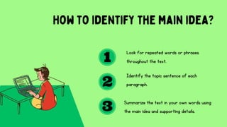 Green illustrative Finding The Main Idea presentation .pdf