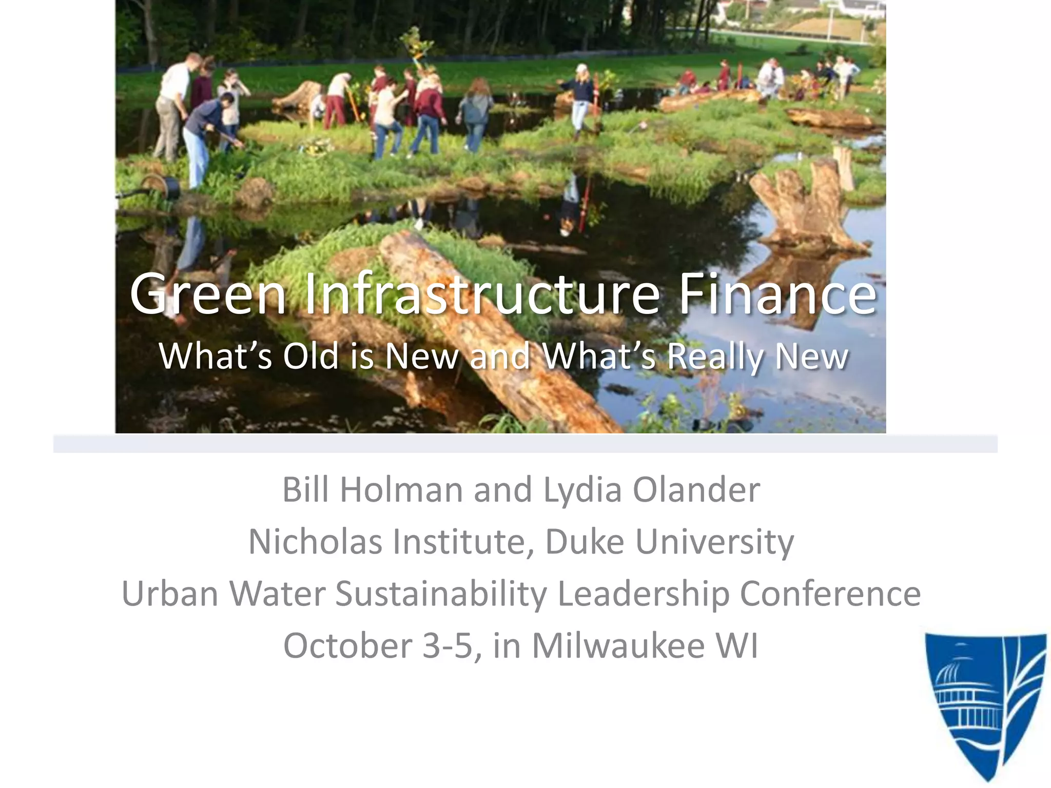 Green infrastructure finance | PPT
