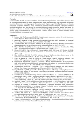 Green inhibitors for prevention of metal and alloys corrosion， an overview | PDF