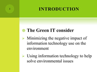 Green IT | PPTX | Computing | Technology & Computing