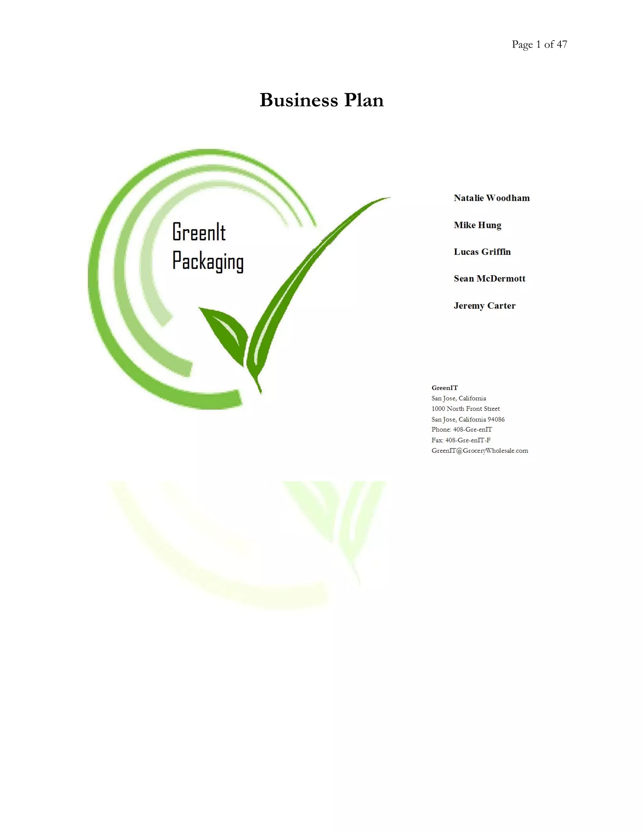 Green It - Business Plan | DOC