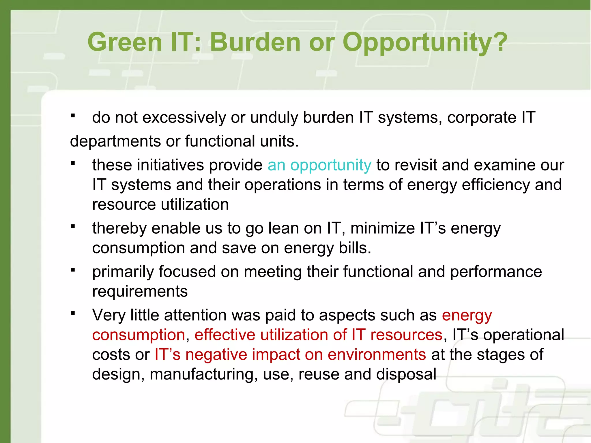 Enterprise Green IT strategy | PPT