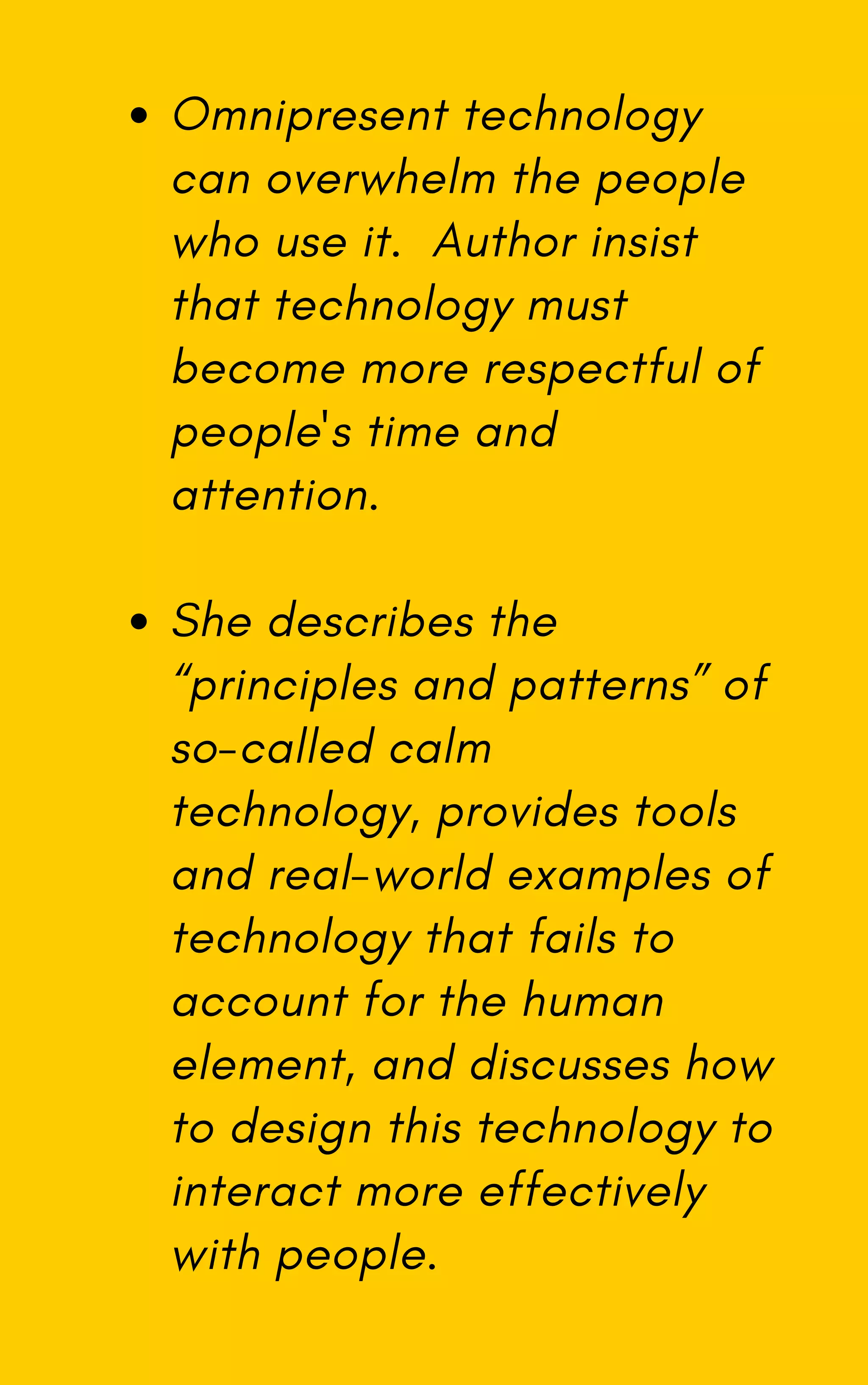 Book Summary: Calm Technology (Author : Amber Case) | PDF