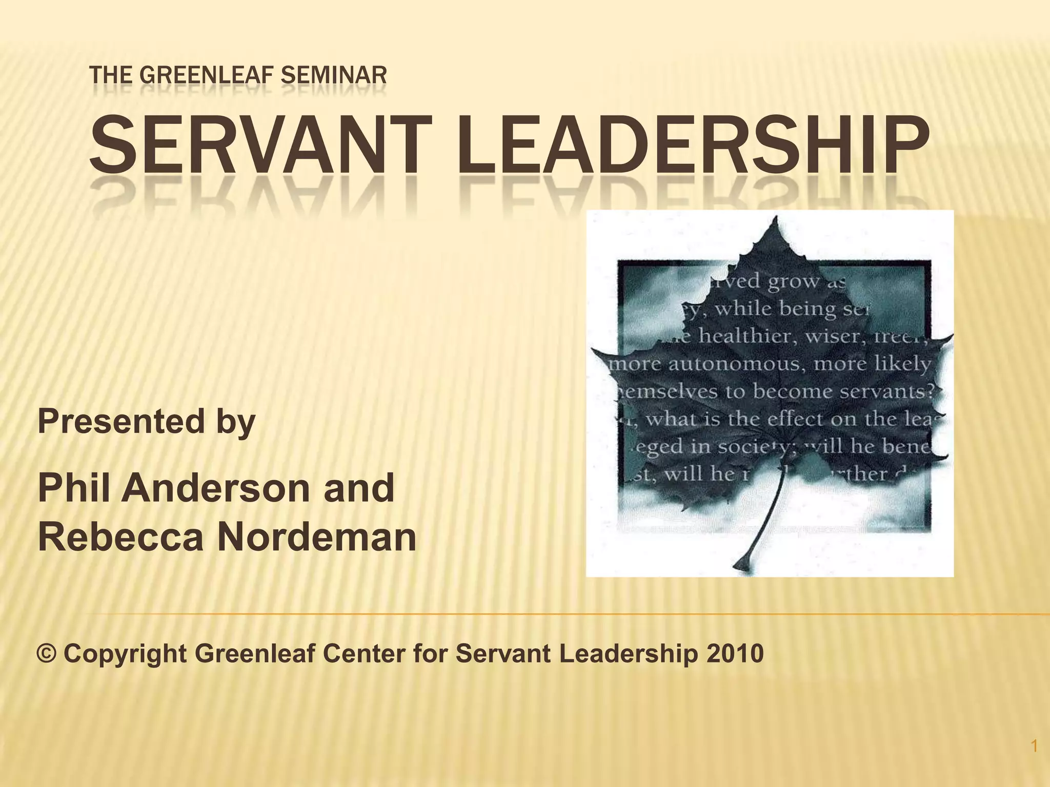 Greenleaf Center IRS Workshop 8.30.10
