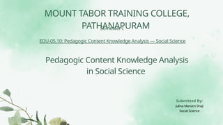 Significance of PCK Analysis and Relationship between Pedagogic analysis and Content analysis.pptx