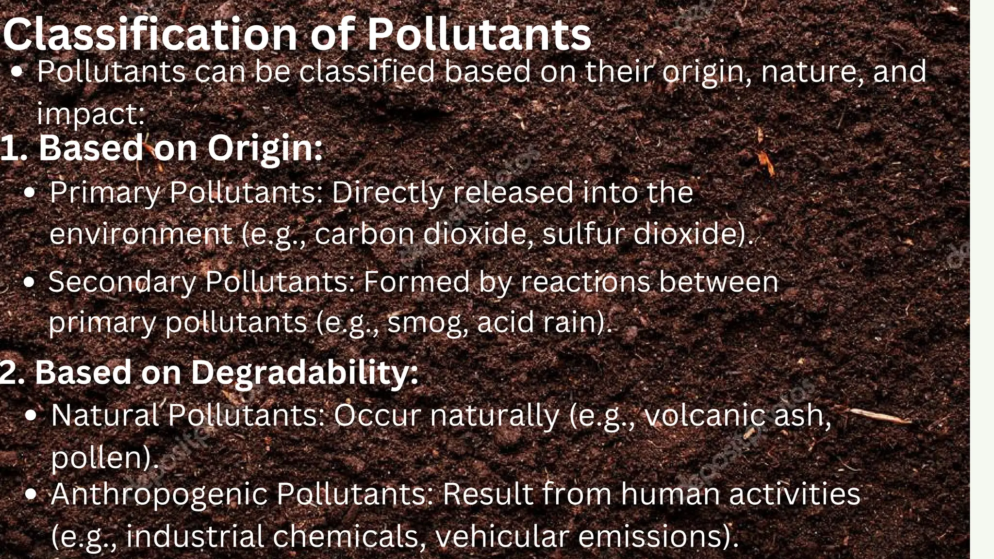 Pollution and classification of pollution SlideShare | PDF