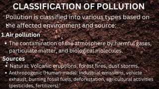 Pollution and classification of pollution SlideShare | PDF