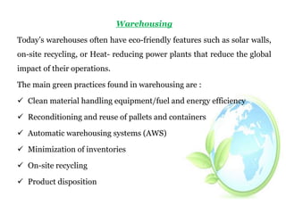 GREEN LOGISTICS | PPTX