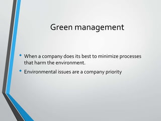 Green managment | PPTX