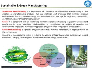 Green manufacturing | PPTX