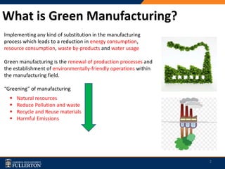 Green manufacturing | PPTX