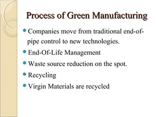 Green manufacturing | PPT