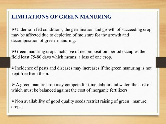 Green manuring | PPT | Agriculture | Industries