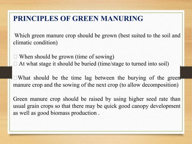 Green manuring | PPT | Agriculture | Industries