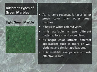 Guide for Green Marble - All you need to know | PPTX