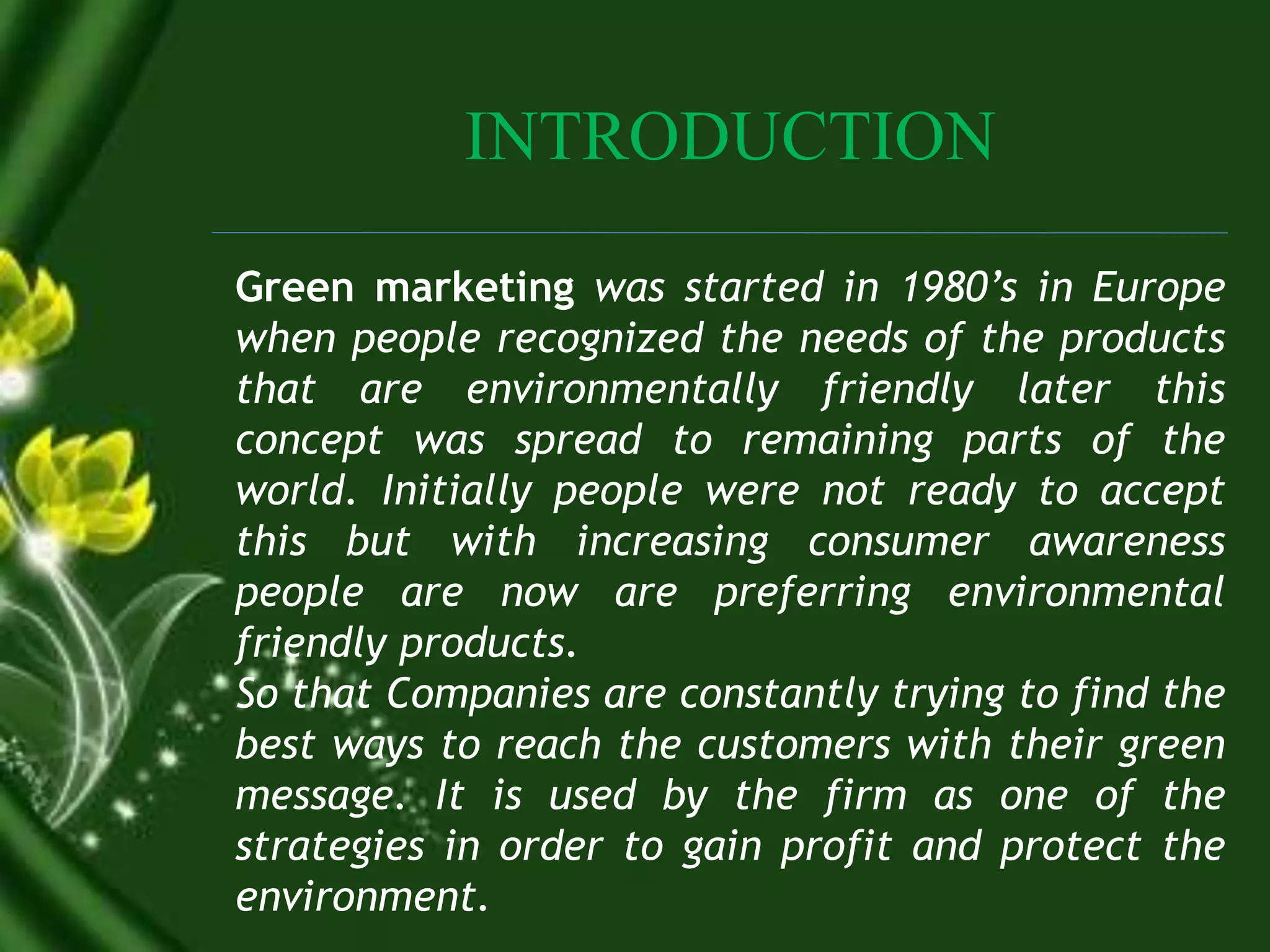 Green marketing and its implementation india | PPTX