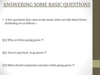 Green Marketing By Monika | PPSX