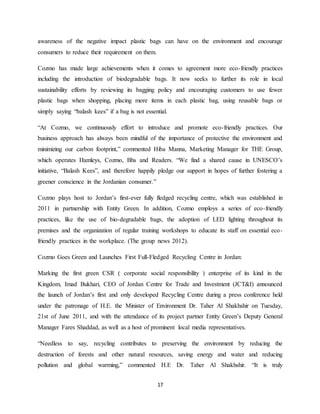 Go Green Go Cozmo (Jordan) | DOCX | Green Solutions | Business