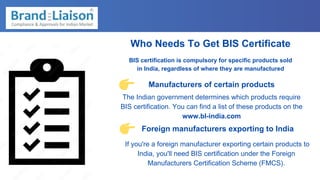 Get BIS / ISI Mark Certificate For Your Product In India | PPT