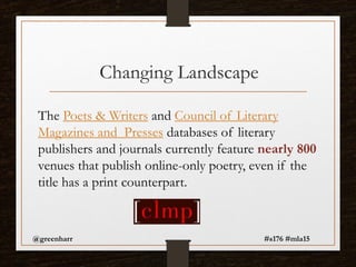 Virtual Verse in the Library: Capturing Online-Only Poetry for ...