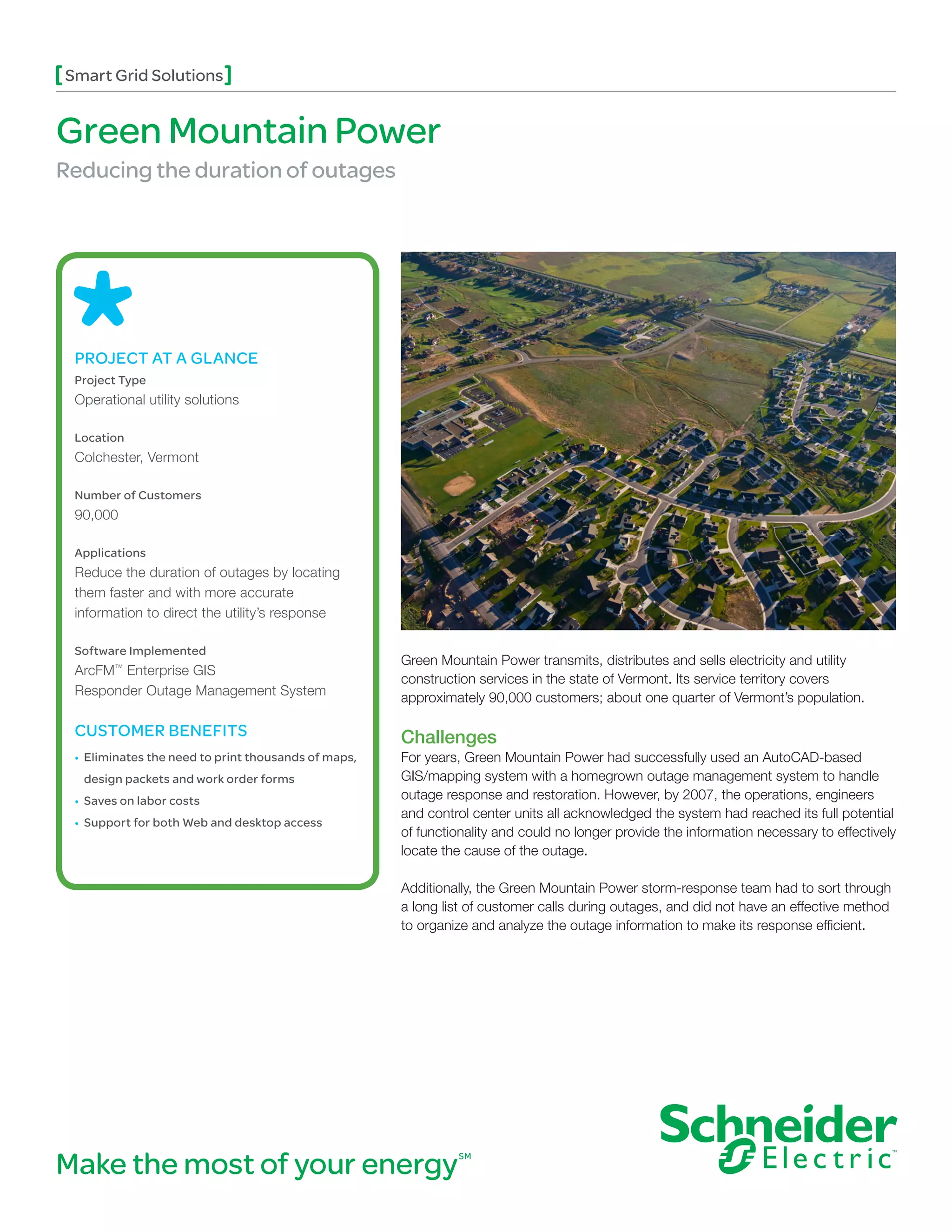 [Case study] Green Mountain Power: Reducing the duration of outages | PDF