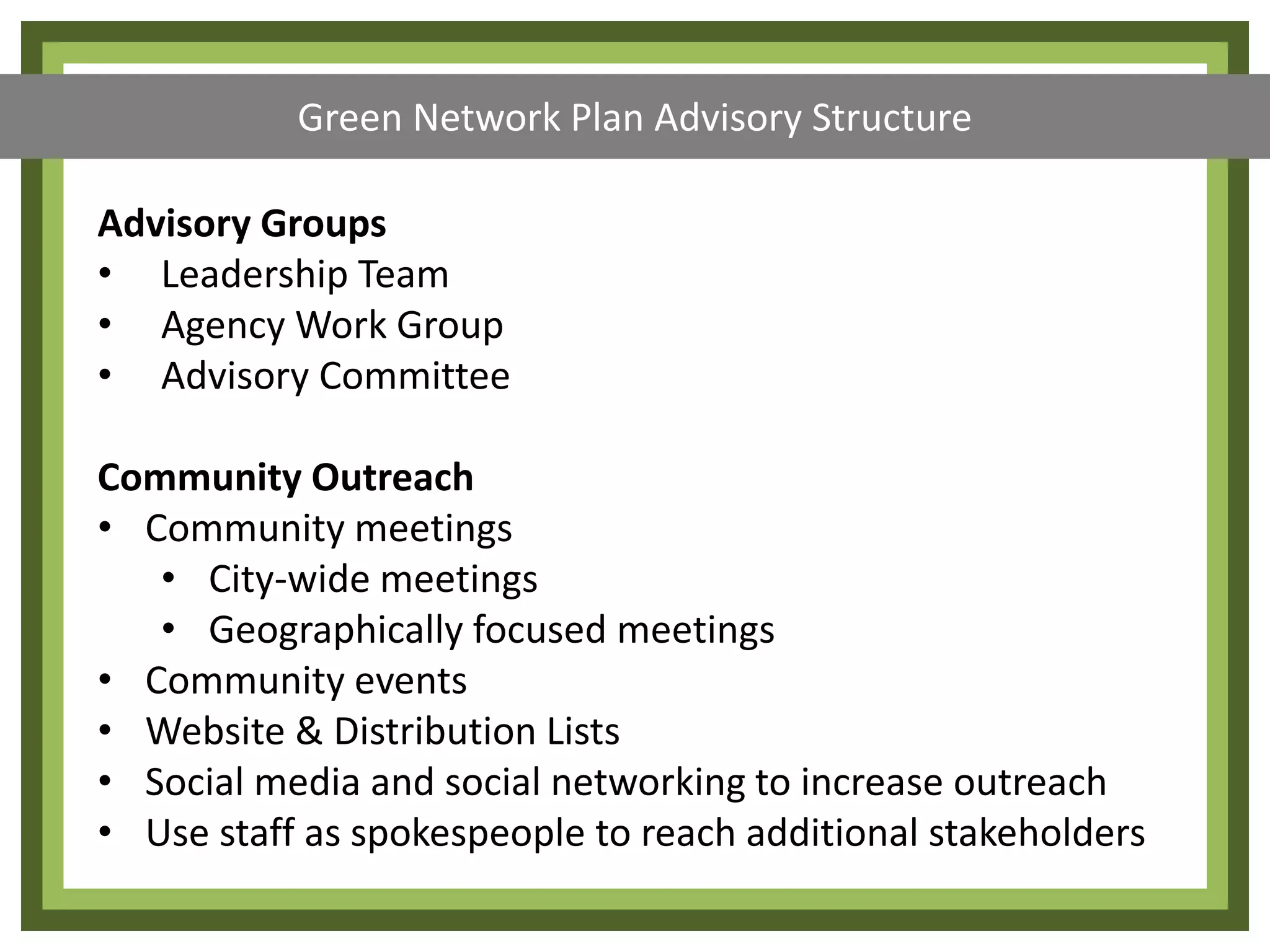 Baltimore City Green Network Plan | PPTX