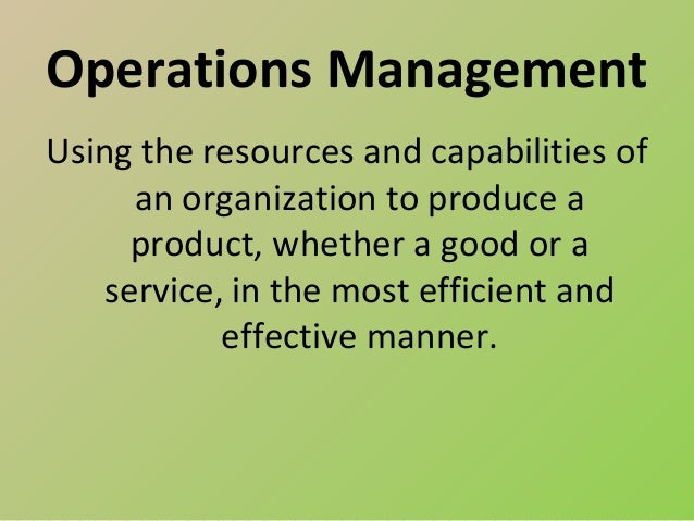 Green operations management
