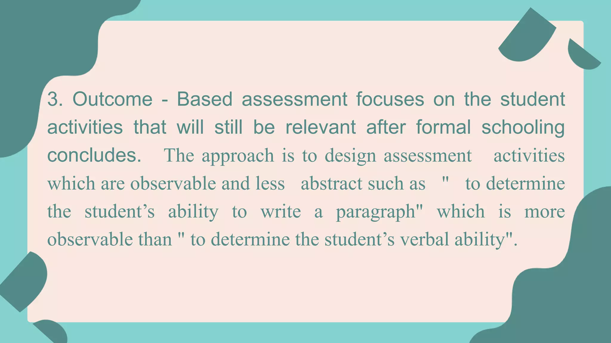 principles of good practice in assessing learning outcome | PPTX