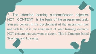 principles of good practice in assessing learning outcome | PPTX