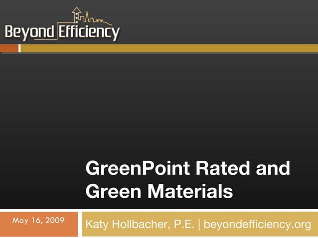 Green point rated and green materials | PPT