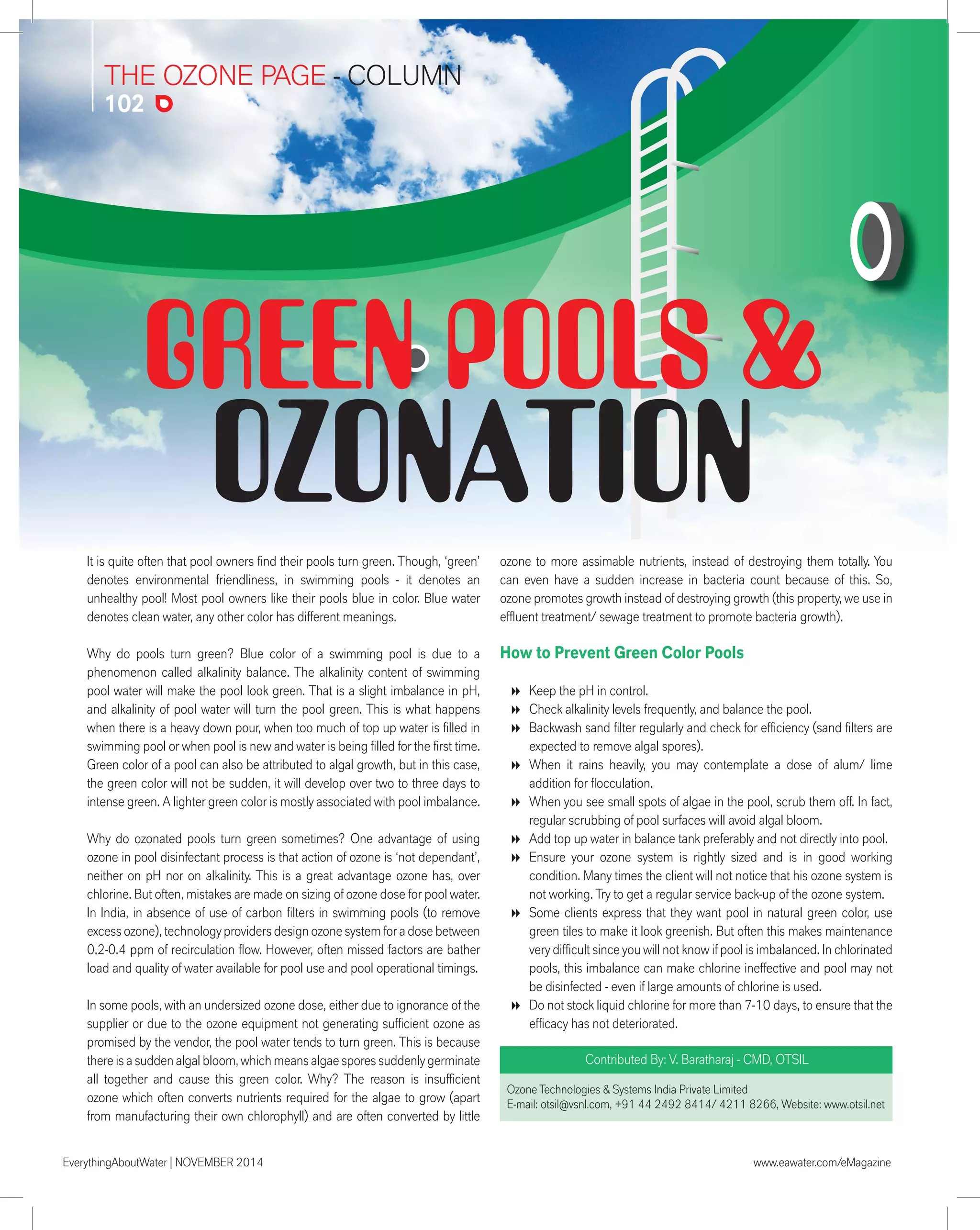 GREEN POOLS & OZONATION | PDF