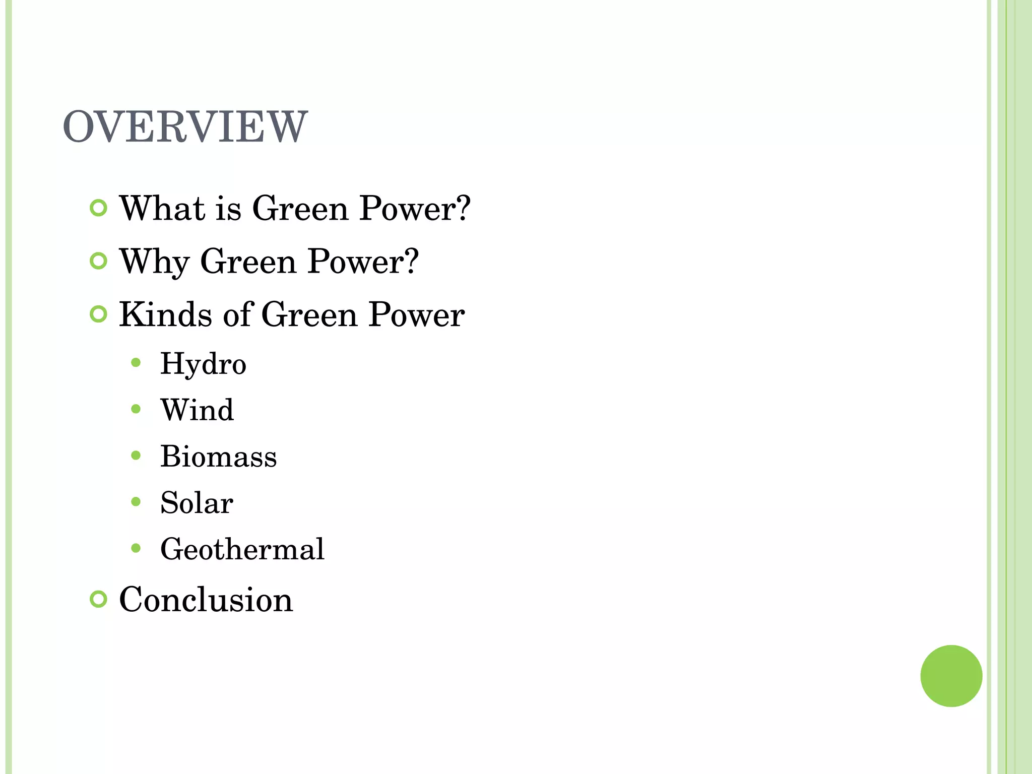 Green Power Presentation | PPT