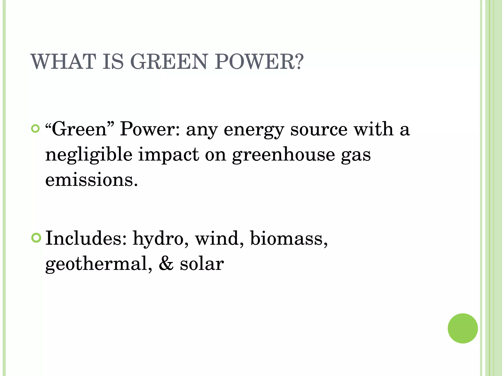 Green Power Presentation | PPT