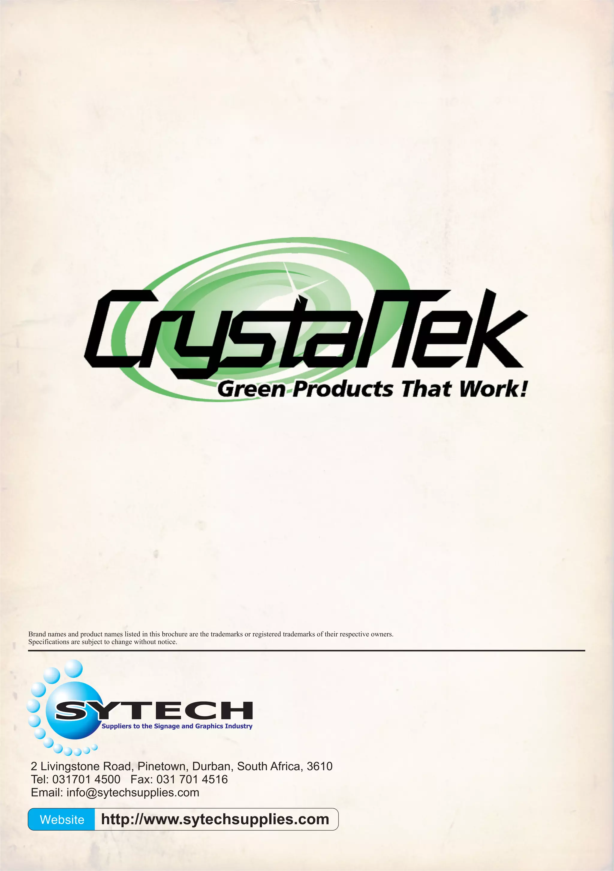 Crystaltek Green Products | PDF