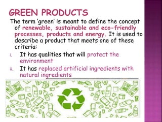 Green products | PPTX