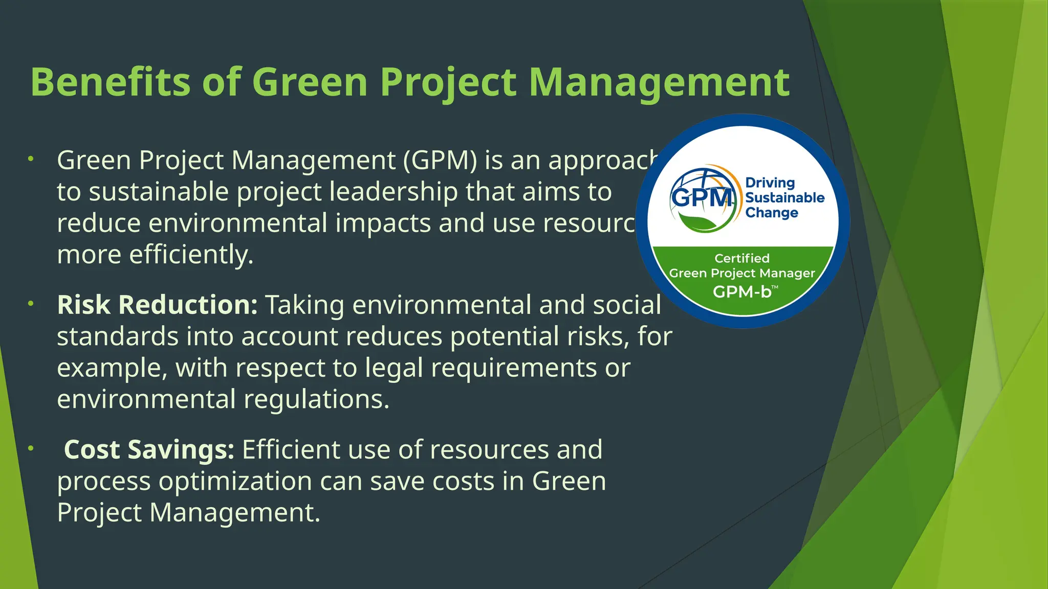 GREEN PROJECT MANAGEMENT GPM- PRESENTATION | PPTX