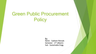 Green Public Procurement Policy | PPT