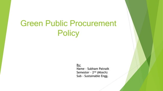 Green Public Procurement Policy | PPT