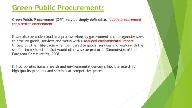 Green Public Procurement Policy | PPT