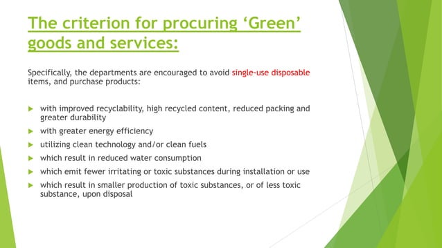 Green Public Procurement Policy | PPT