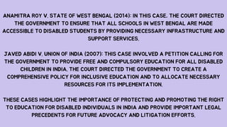 RIGHT TO EDUCATION FOR DISABLED IN INDIA | PDF