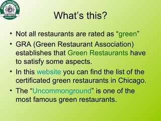 Green restaurants | PPT