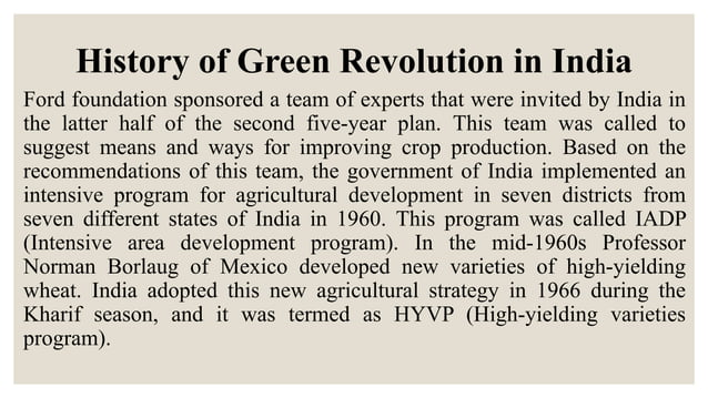 Green Revolution.pptx | Agriculture | Industries