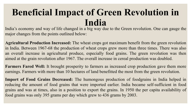 Green Revolution.pptx | Agriculture | Industries