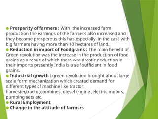 Green revolution transforming india into a new perspective | PPT