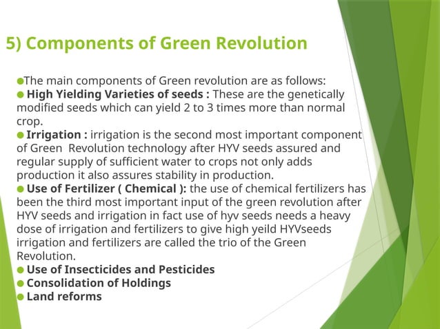 Green revolution transforming india into a new perspective | PPT