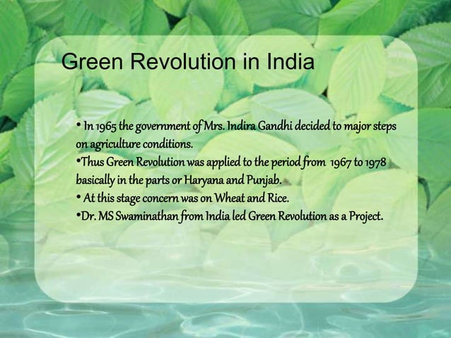 Green Revolution in India.pptx | Agriculture | Industries